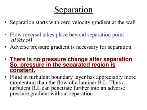Ppt Boundary Layer And Pressure Gradient Effects On Flow Separation Powerpoint Presentation