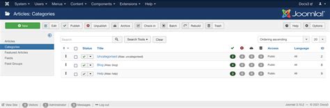 j3 x getting started with categories joomla documentation