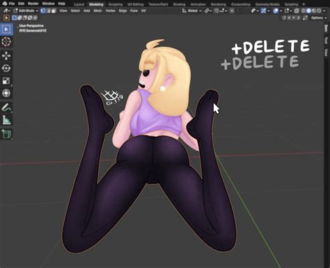 Rule 34 Ass Ass Focus Attempted 3d Blender Software Blonde Hair Bushy Eyebrows Crop Top Dot