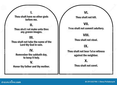 Two Tablets With The Ten Commandments Vector Illustration Eps 10