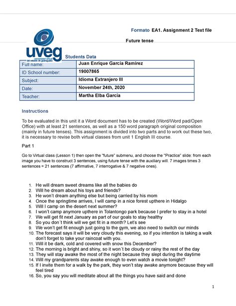 Assignment 2 Text File Formato Ea1 Assignment 2 Text File Future
