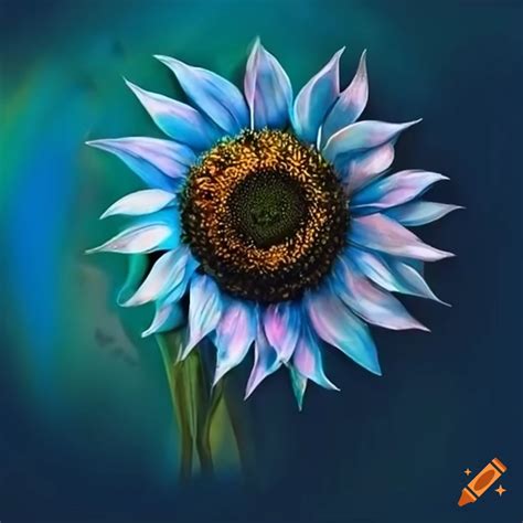 Artistic Bouquet Of Blue Sunflowers