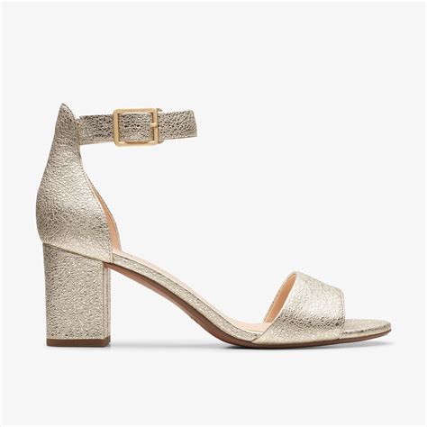 Womens Deva Mae Champagne Heeled Sandals Clarks Outlet