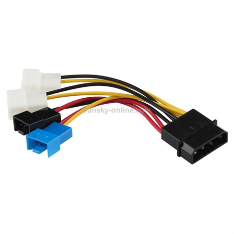Big 4 Pin To 4 X 2 Pin Cpu Fan Pwm Deceleration Cable Temperature Control Drop Speed Cord