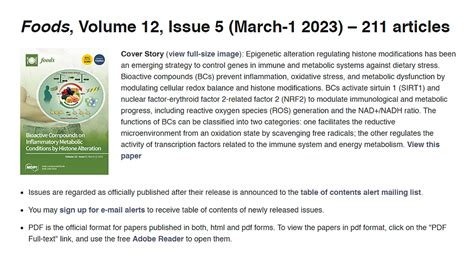 Mdpi Foodsjournal Cover Mdpi Foodsjournal Cover