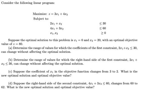 Solved Consider The Following Linear Program Maximize