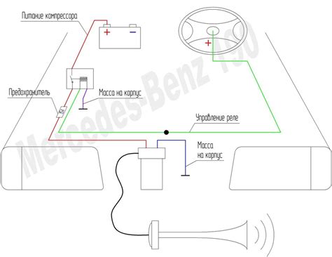 Схема подключения пневмосигнала через реле