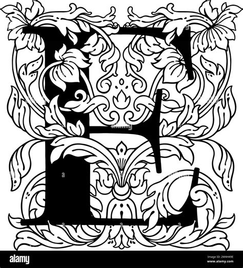 Letter E Flower Ornament Monogram Alphabet Beautiful Floral Capital Letters Vector Logo Stock