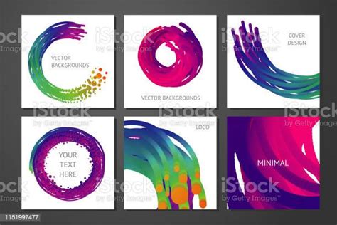 생생한 색상으로 설정 된 추상적 인 색상 반점 유행 그라데이션 벡터 배경입니다 커버 디자인을 위한 액체 입자 수집 0명에 대한