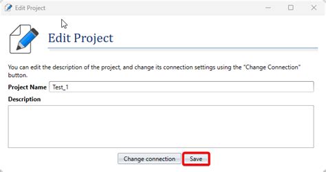 Edit Project Connection Settings