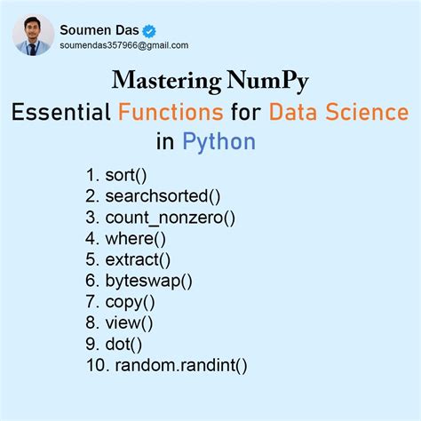Learn About Numpy Functions For Data Science Soumen Das Posted On The Topic Linkedin