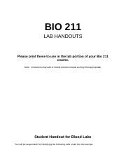 BIO 211 Lab Handouts BIO 211 LAB HANDOUTS Please Print These To Use In The Lab Portion Of Your