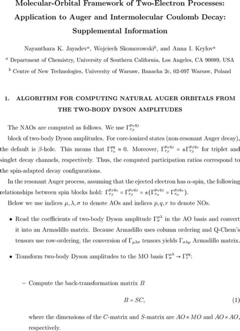 Molecular Orbital Framework Of Two Electron Processes Application To Auger And Intermolecular