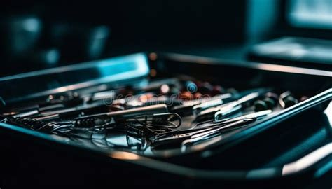 Metallic Hand Tool Collection In Laboratory For Engineering Preparation