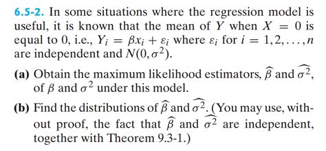 Solved 6 5 2 In Some Situations Where The Regression Model Chegg Com
