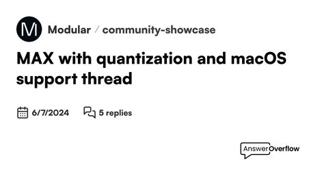 Max ⚡ With Quantization And Macos Support Thread Modular