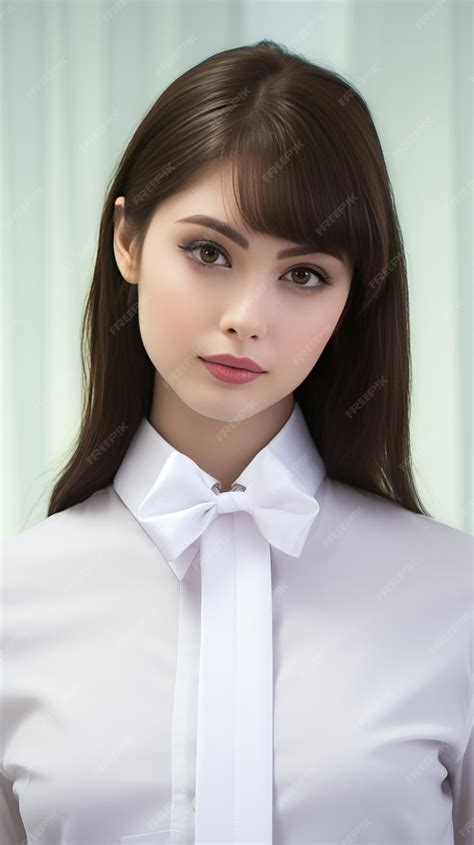 Premium Ai Image Beautiful Working Woman Wearing White Shirt Generative Ai