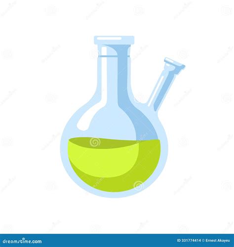 Lab Flask With Sidearm Chemical Laboratory Glass Vessel For Chemistry Science Experiments