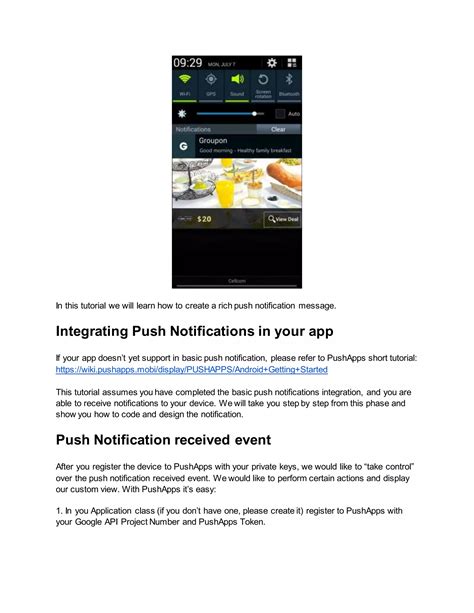 How To Create Android Push Notifications With Custom View Pdf