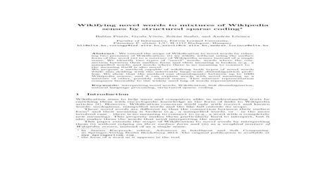 Wikifying Novel Words To Mixtures Of Wikipedia Senses By Structured