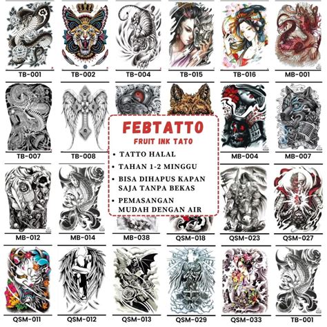 Jual Tato Temporer Full Punggung Ukuran 35cm X 48cm Motif Aesthetic