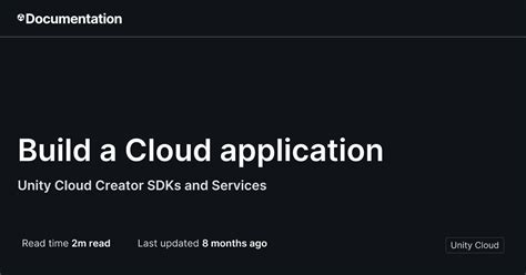 build a cloud application unity cloud