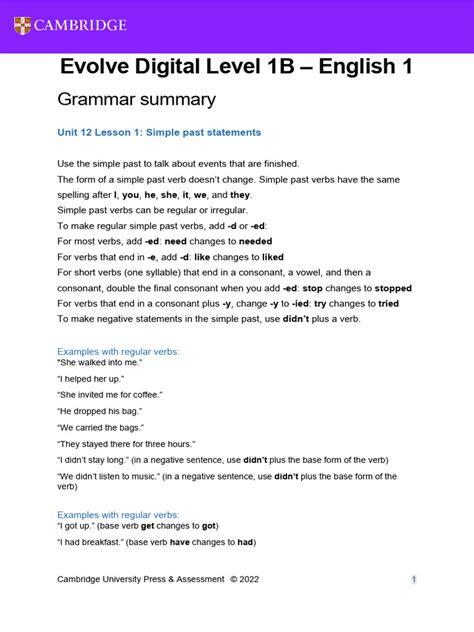 Unit 12 E1 Grammar Pdf English Language Syntax