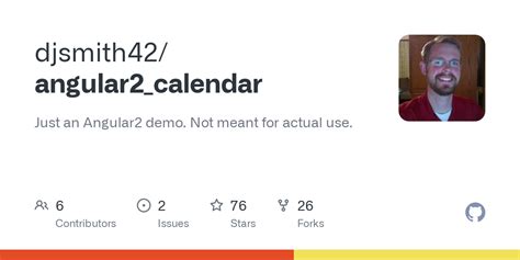 GitHub Djsmith Angular Calendar Just An Angular Demo Not Meant For Actual Use