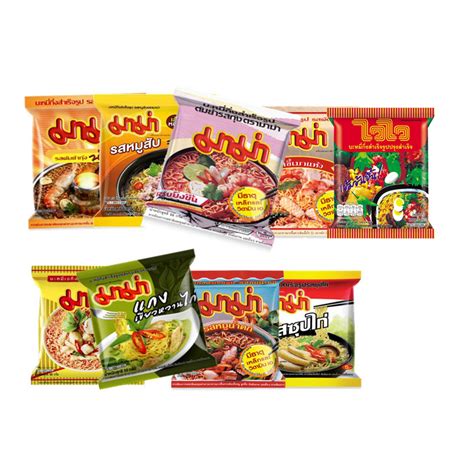 Тайская лапша быстрого приготовления с различным вкусом упаковка 55гр ...