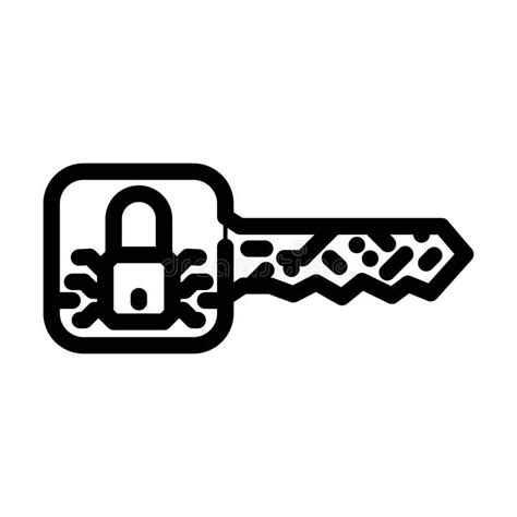 Private Key Decentralized Application Line Icon Vector Illustration Stock Vector Illustration