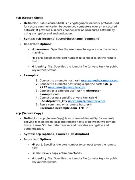 Linux Basic Important Commands Pdf File Transfer Protocol Secure Shell