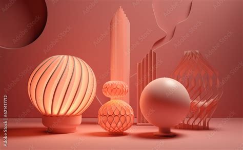 생성형 인공지능으로 만든 다양한 크기의 조명이 케이블에 매달려 있는 다채로운 배경 종이 배경 Stock Illustration Adobe Stock