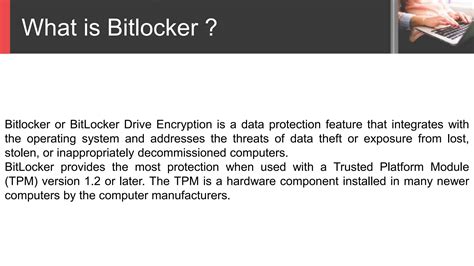 Bitlocker Requirement And Implementationpptx Operating Systems