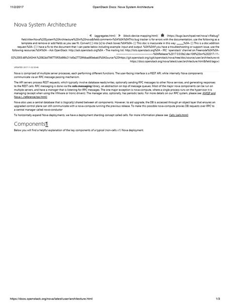 Openstack Docs Nova System Architecture Pdf Open Stack Databases