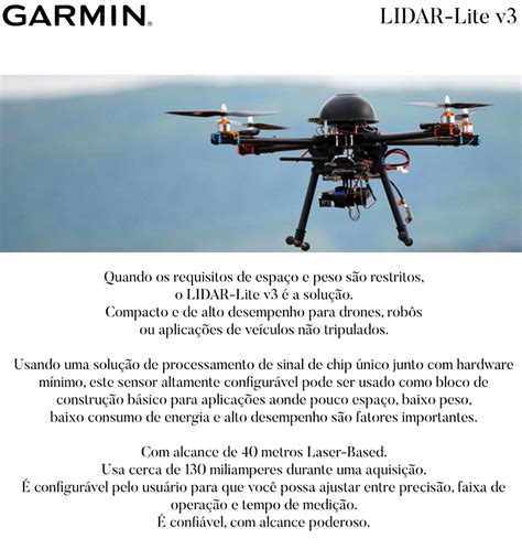 Garmin LIDAR LITE V l LIDAR LITE V HP l Sensor Laser l Sensor óptico de alcance e proximidade