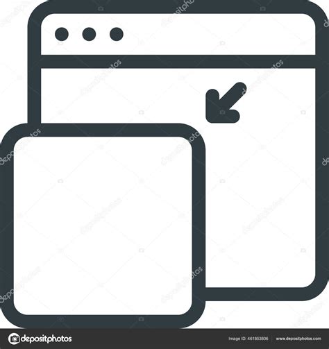 Minimize Window Outline Icon Outline Style Stock Vector Image By Iconfinder