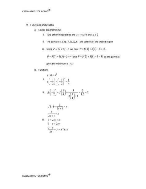 Csec Mathematics January 2016 Solutions Csec Math Tutor