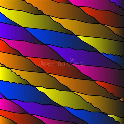 Mirrored Colored Shards Of Curved Yellow Intersecting Ribbons And Dark