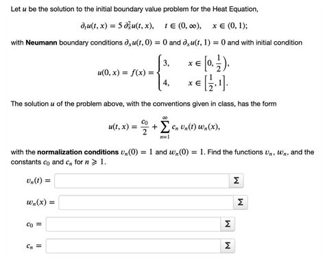 Solved Let U Be The Solution To The Initial Boundary Value