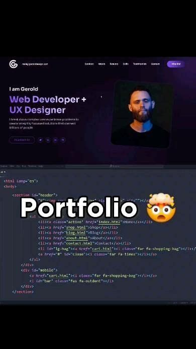 Tech Coding On Instagram 11th Awesome Portfolio Website Html Css
