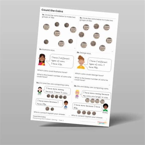Year 2 Count The Coins Reasoning And Problem Solving Resource