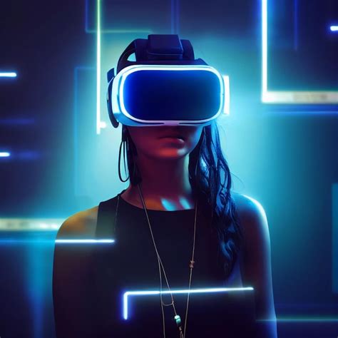 Premium Photo Woman Wearing Virtual Reality Vr Headset Portrait