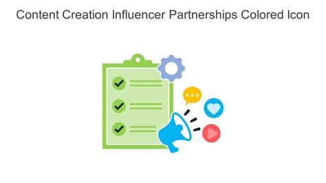Content Creation Influencer Partnerships Colored Icon In Powerpoint