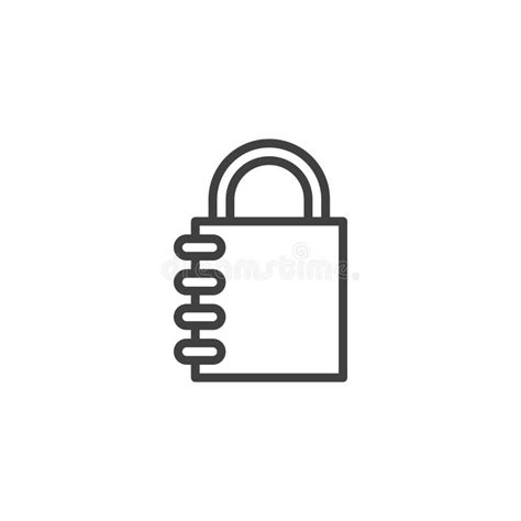 Combination Padlock Line Icon Stock Illustration Illustration Of Symbol Logo 235991658