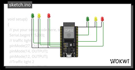 Traffic Light Simulation Series Wokwi Esp32 Stm32 Arduino Simulator