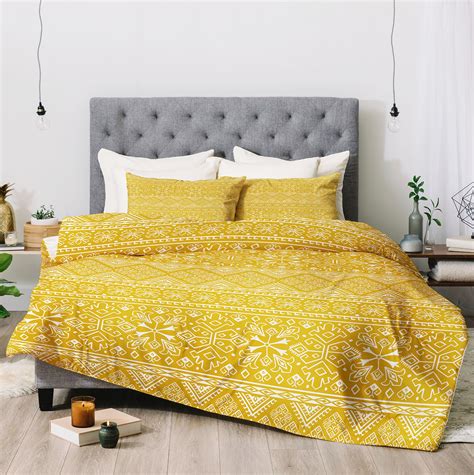 Yellow Duvet Cover Boho Duvet Yellow Bedding Bohemian Etsy