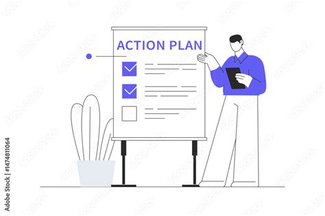 Businessman Present Action Plan With Checklist Step On Whiteboard To Complete Work And Finish