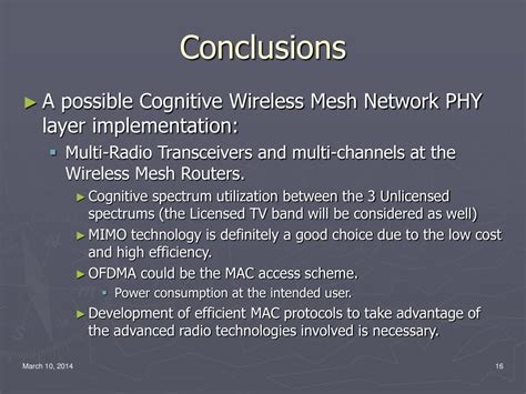 PPT Cognitive Wireless Mesh Networks PHY Layer PowerPoint Presentation ID