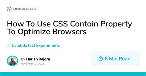 Shahzeb Hoda On Linkedin How To Use Css Contain Property To Optimize