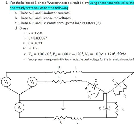 Video Solution For The Balanced 3 Phase Wye Connected Circuit Below Using Phasor Analysis